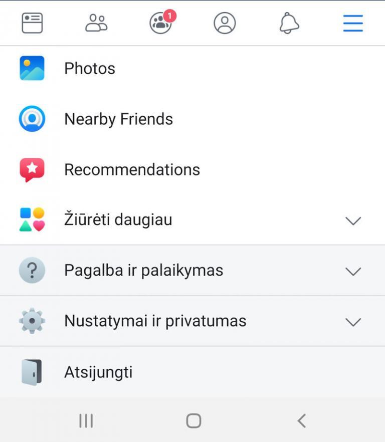 Kaip Facebook svetainėje ir programėlėje pakeisti kalbą - Visai Paprasta